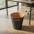 2 Gallon/8 Quart Modern Open Top Wastebasket - Gray with Natural Wood ...