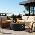 TLGREEN 30 in Outdoor Propane Fire Pit Table, 2 in 1 Round Patio Gas ...