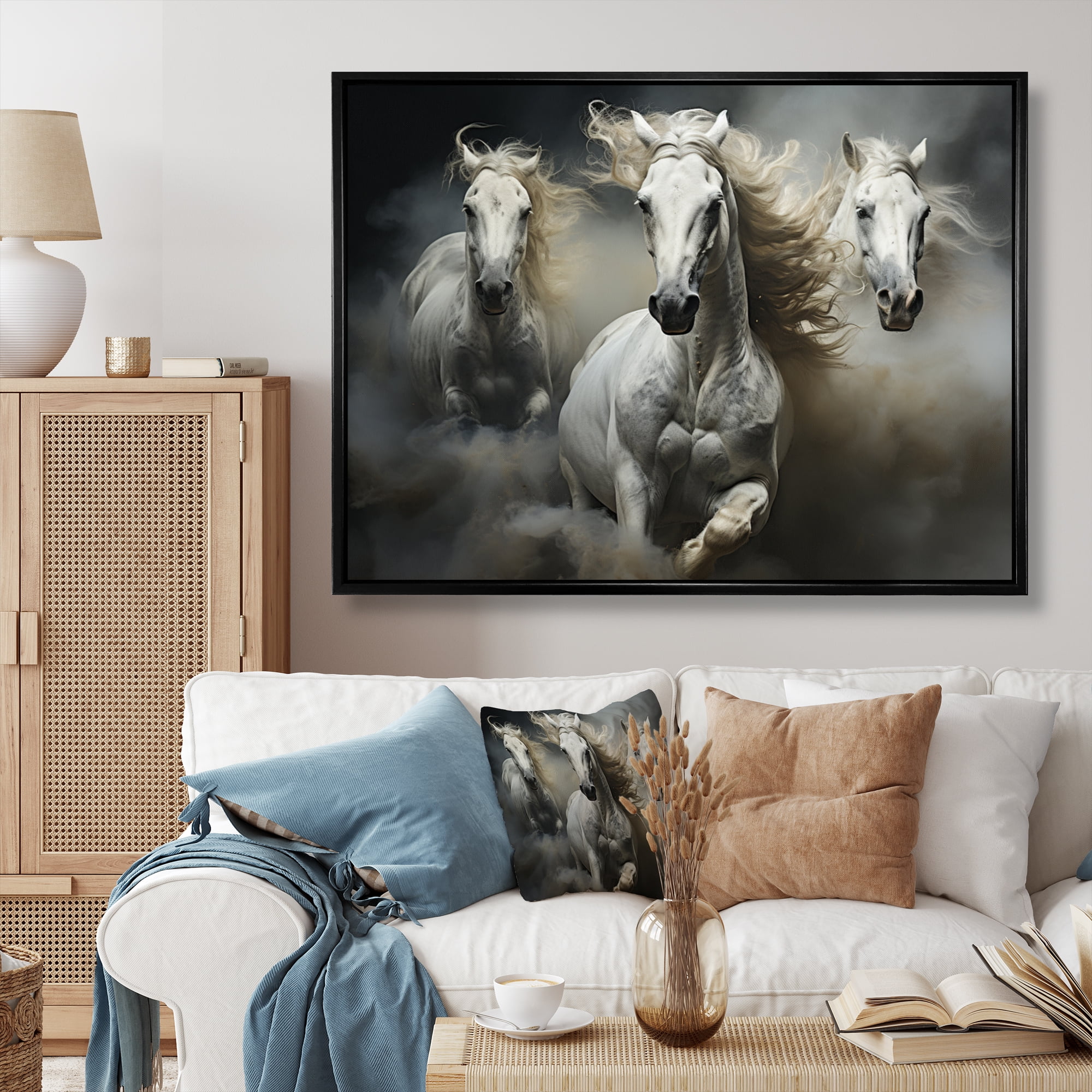 Click here for Designart Large Horse Animal Framed Wall Decor  Wh... prices