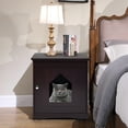 Topbuy Wood Cat House Litter Box Pet Cat Washroom Nightstand Cat ...