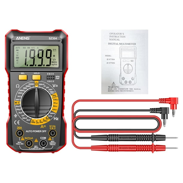 Multímetro eléctrico perfecl Rango automático Voltaje de CA portátil ...
