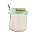 430ML Breakfast Cup with Phone Holder, Glass Overnight Oatmeal Cup with ...