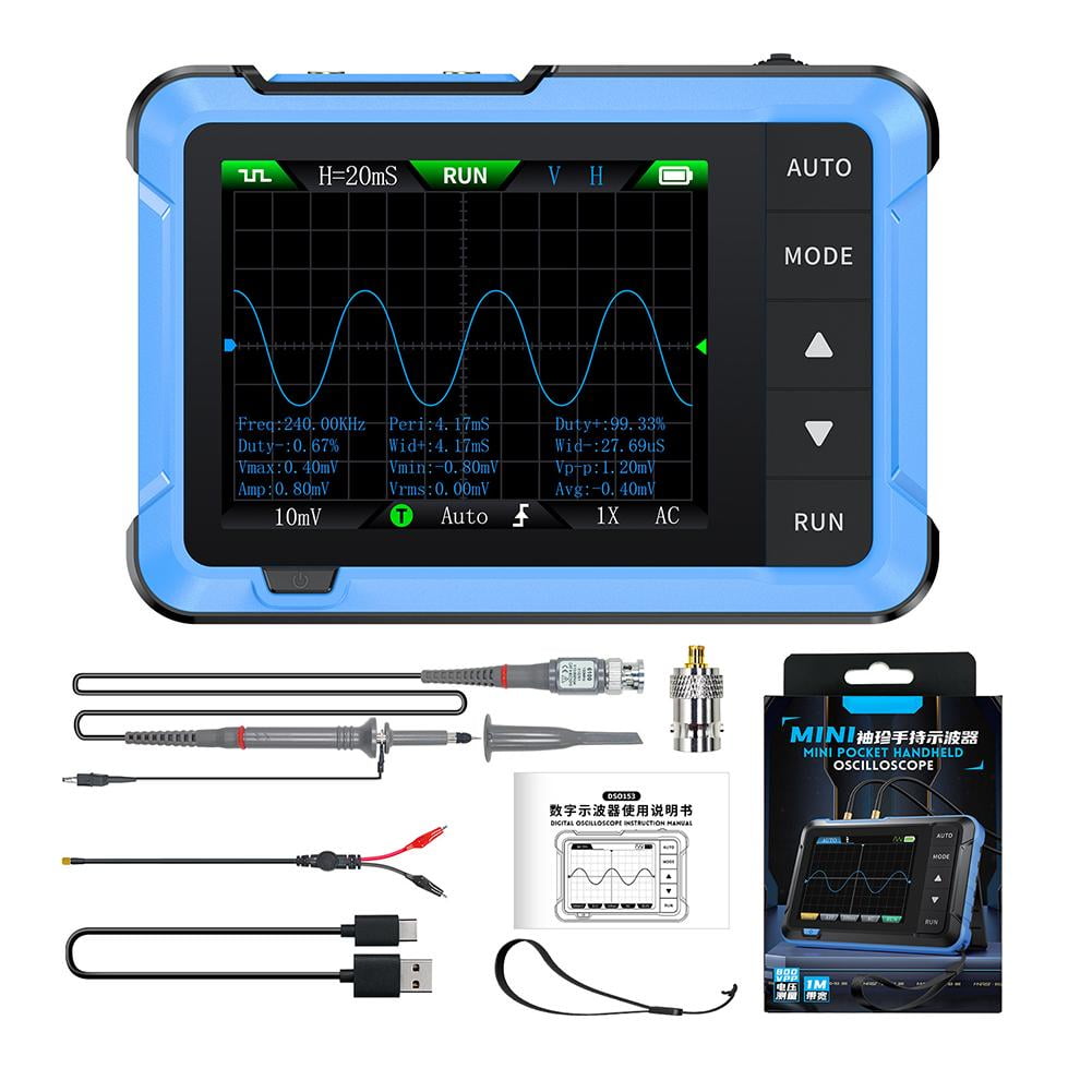CAIROYAR Mini generador de señal portátil osciloscopio 10 MHz ancho de ...