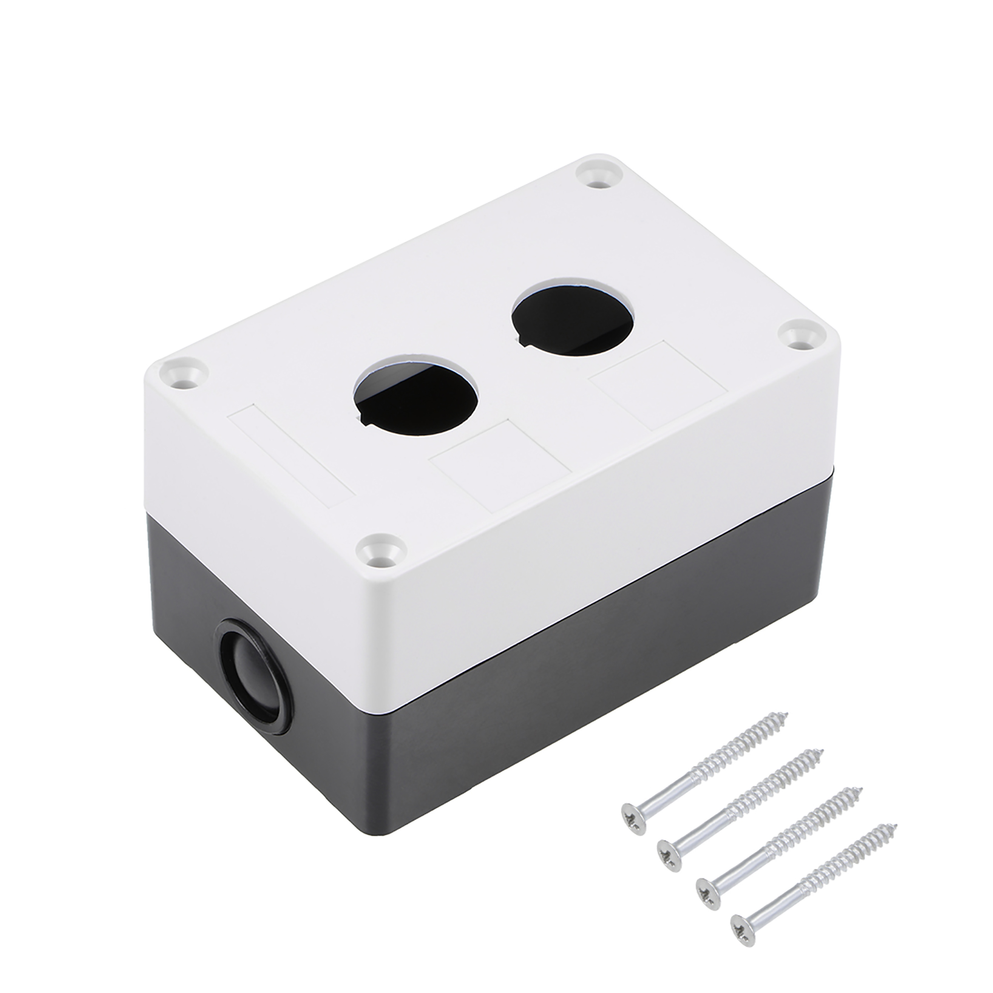 Push Button Switch Control Station Box 22mm 2 Button Holes White and ...