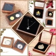 Wood Commemorative Coin Boxes Coin Display Boxes Square Coconut Brown ...