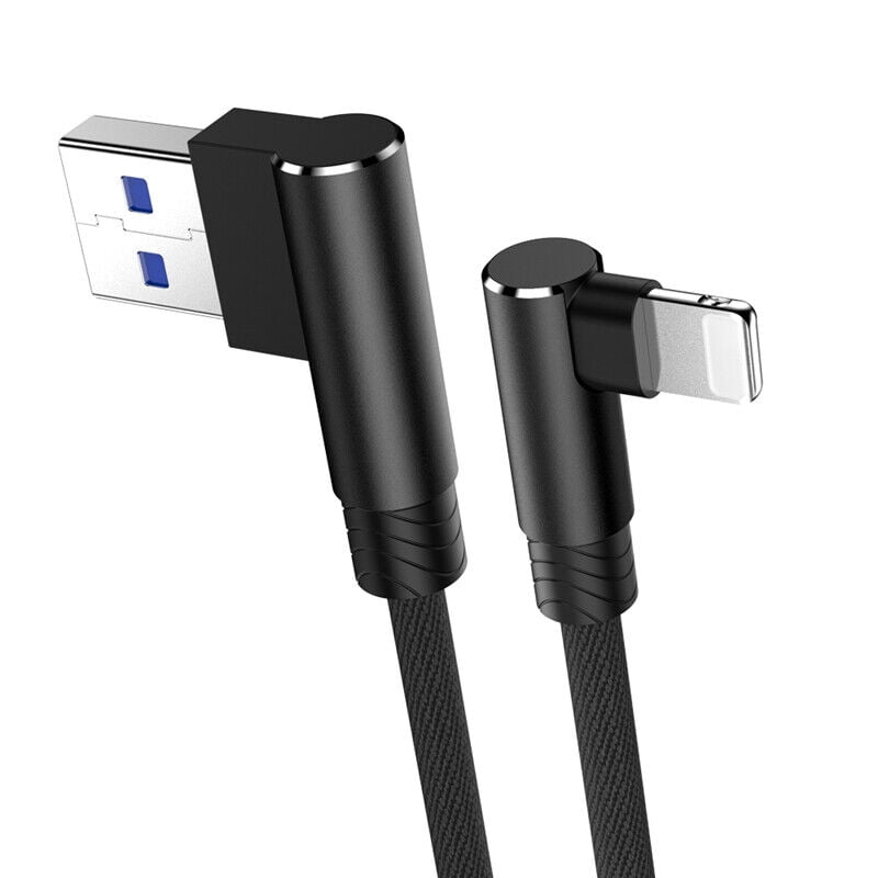 Cable de carga rápida USB de 1 m, 2 m y 3 m con codo y cable de ...