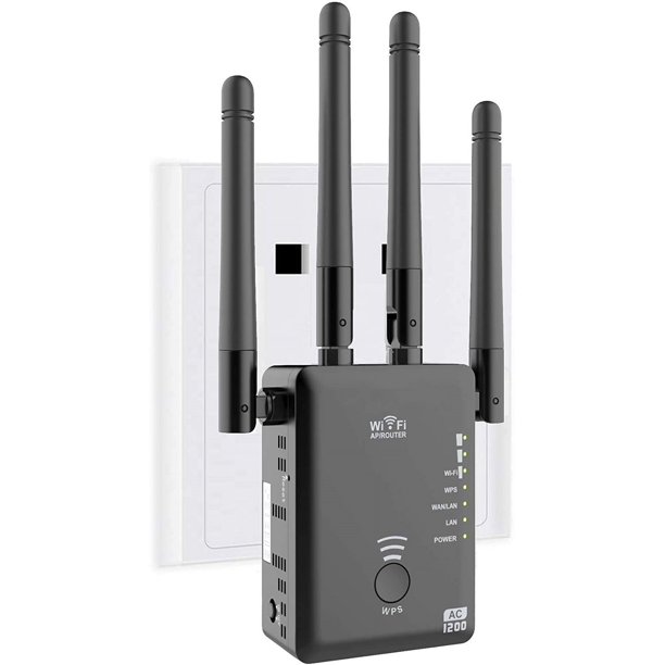 WiFi Range Extender Repeater, Latest 1200Mbps WiFi Repeater Wireless ...