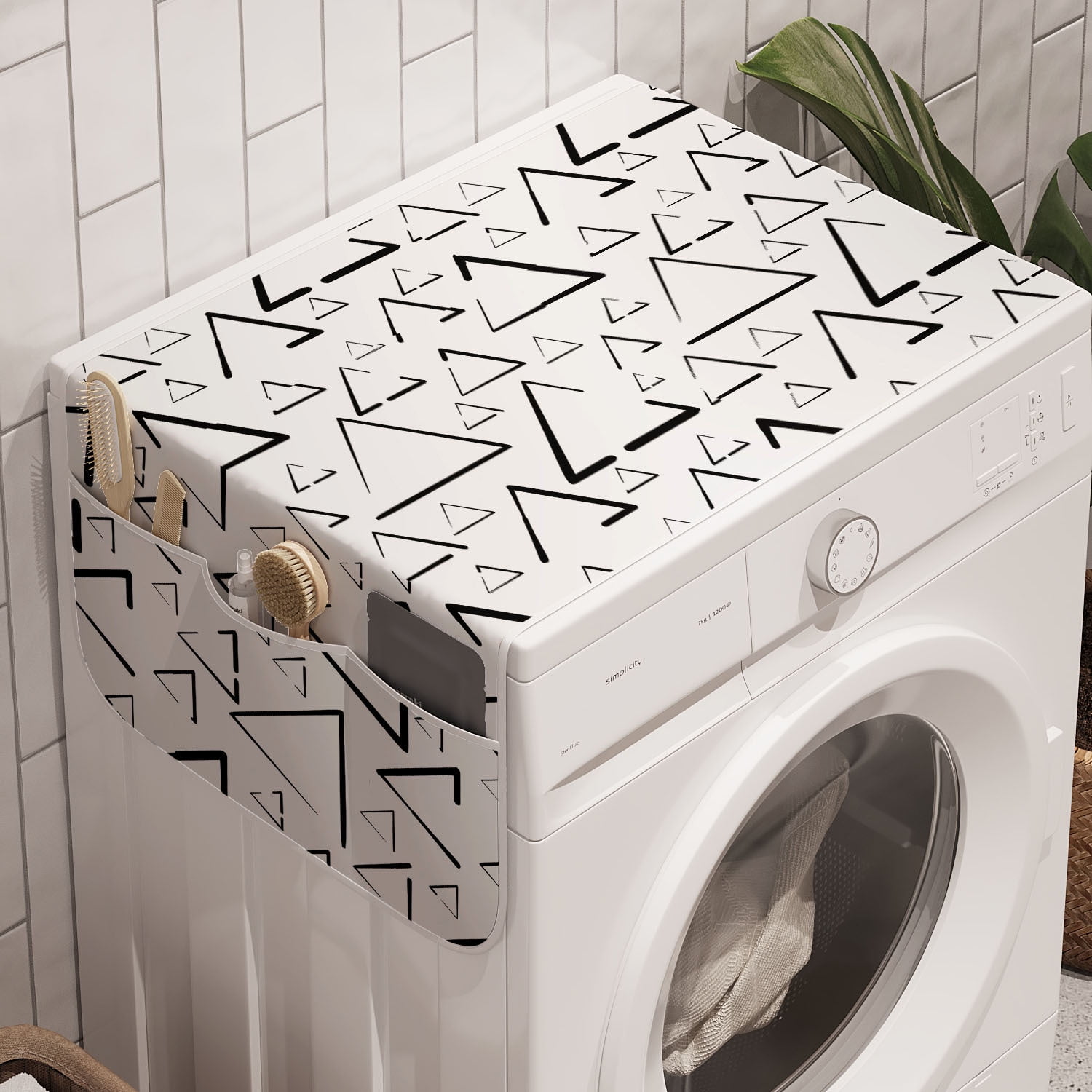 Geometric Washing Machine Organizer, Hand Drawn Triangles Creative ...