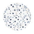 Blue Floral Round Tablecloth Waterproof Oil-Proof Plastic Table Cloth ...