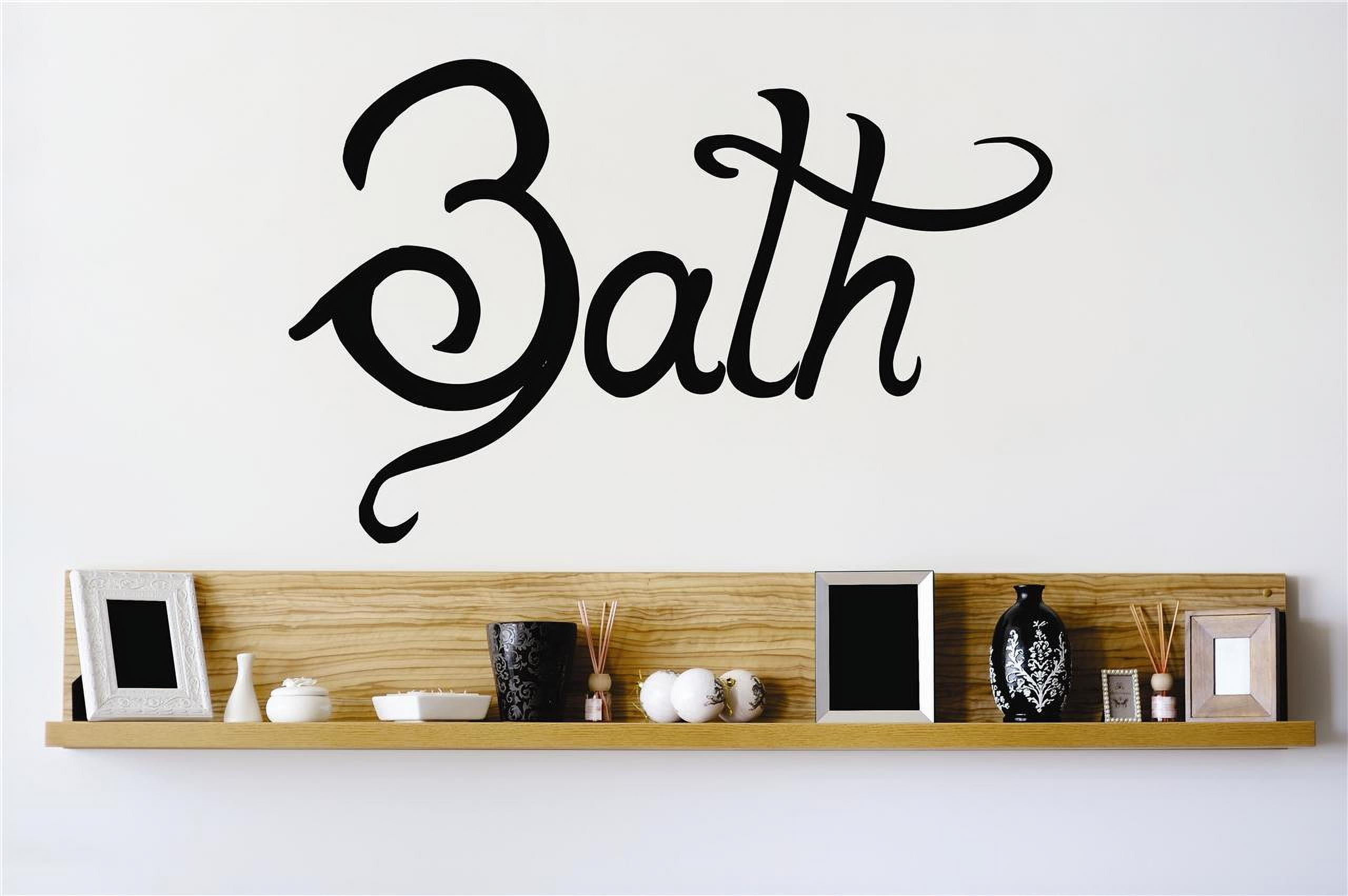 Vinyl Wall Decal Sticker : Bath Lettering Tub Bathroom Quote Peel ...