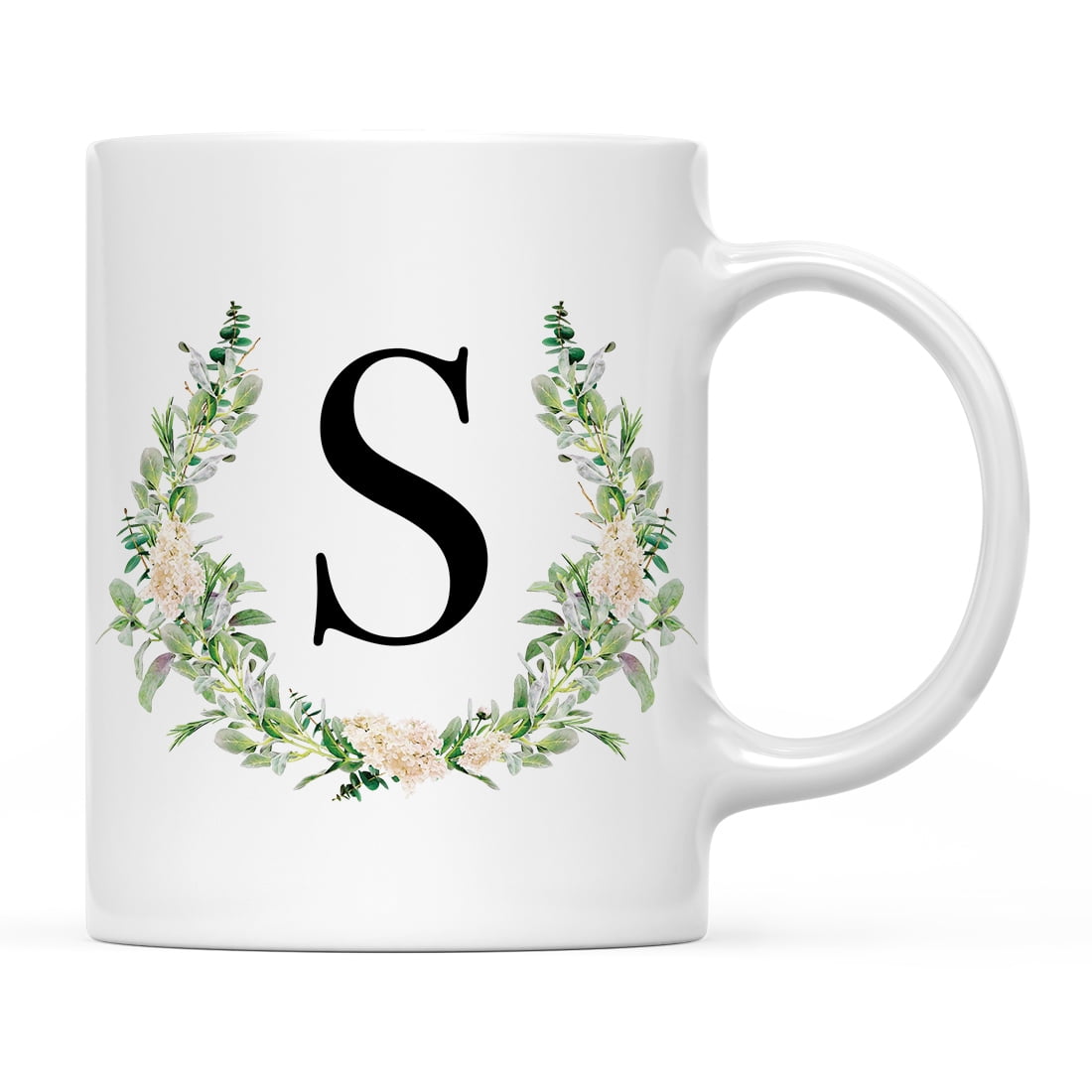 Koyal Wholesale Ceramic Coffee Mug, Garden Green Monogram Initial ...