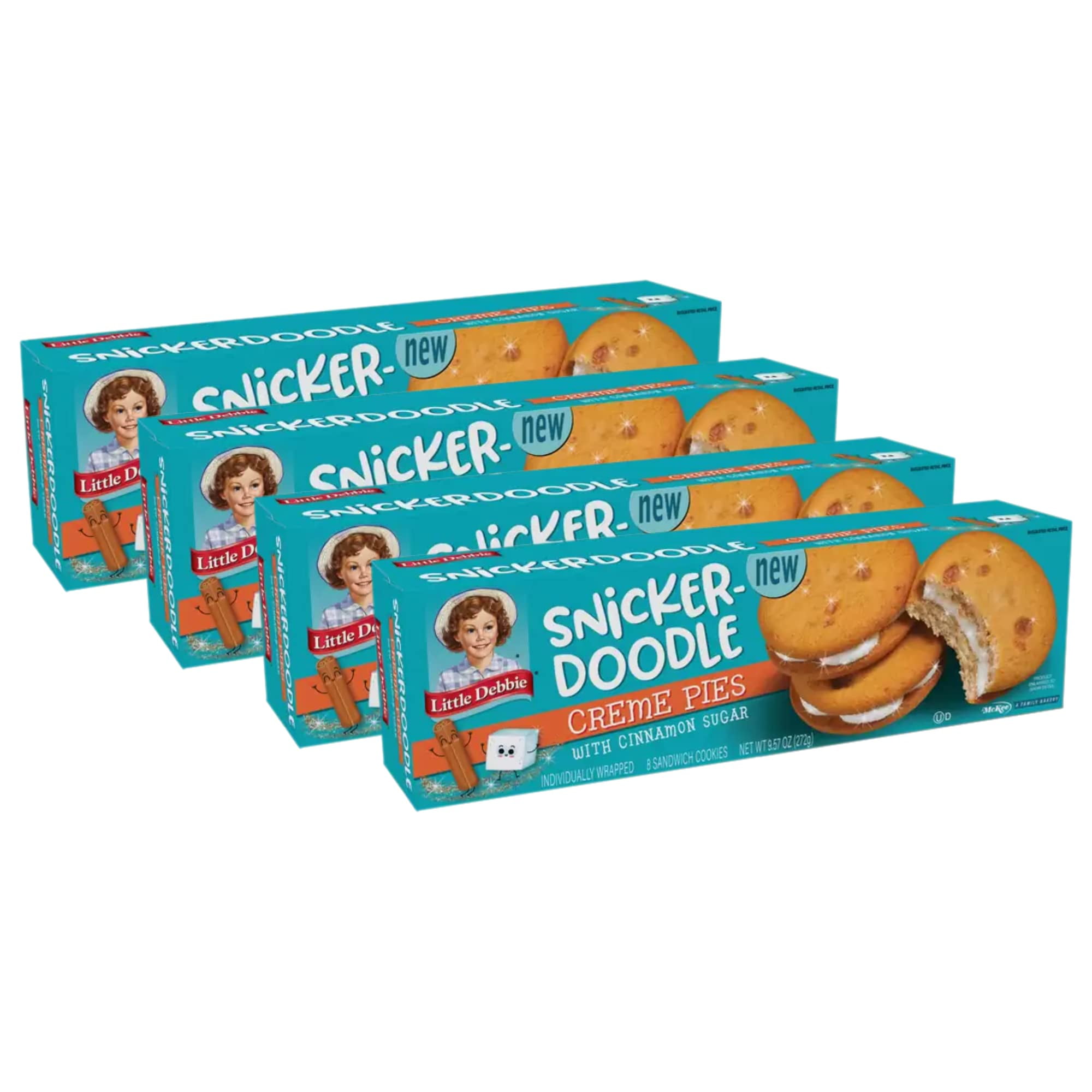 Little Debbie Snickerdoodle Creme Pies, 4 Boxes, 32 Individually ...