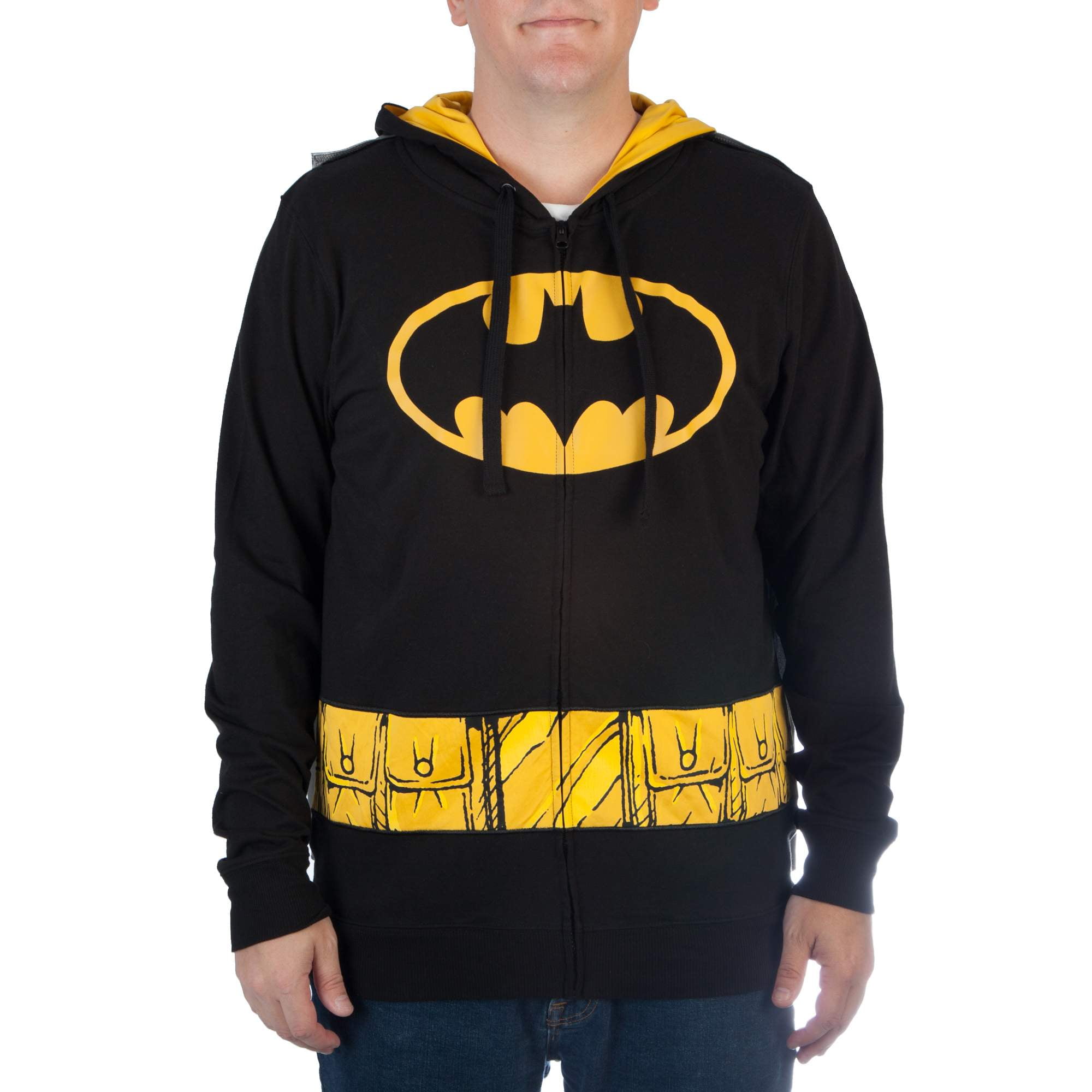 DC Comics Men's Lightweight Cosplay Zipper Hoodie with Ears and Cape ...