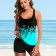 Gradient Women Beach Tank Set With Floral Print Sexy Summer Bikini With