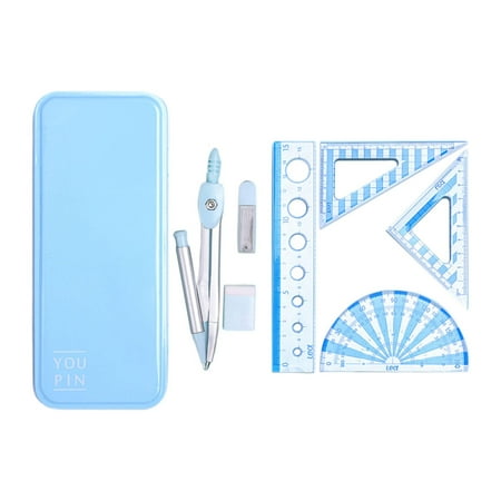 7Pcs Math Geometry Set Maths Protractor Triangle Ruler Schooling ...