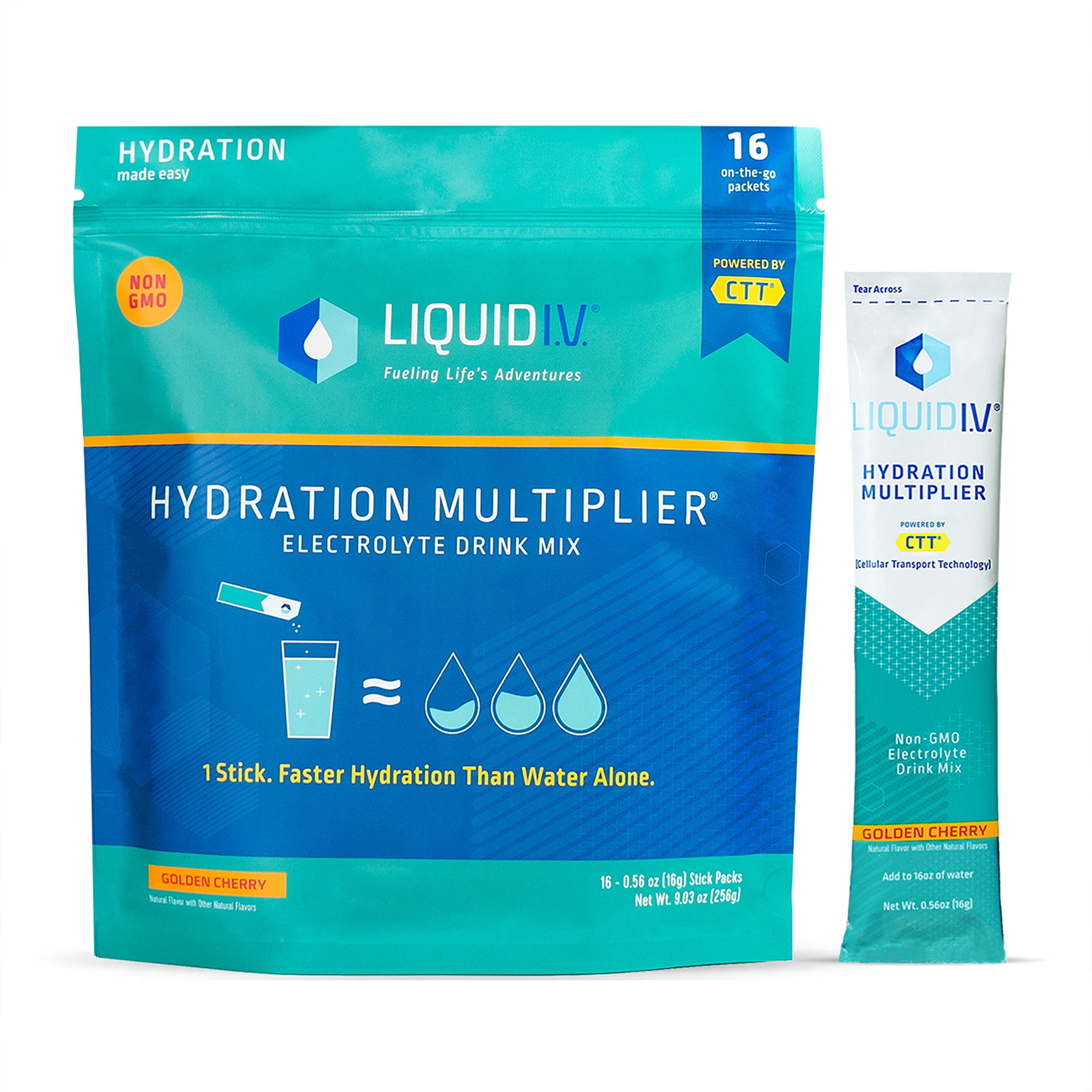 Liquid I.V. Hydration Multiplier - Golden Cherry - Hydration Powder Packets | Electrolyte Drink ...