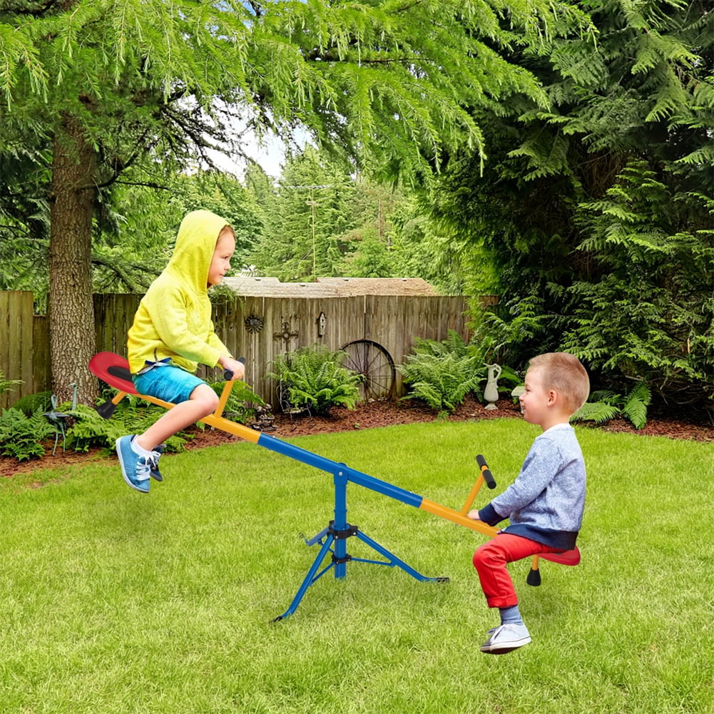 Topcobe 360 Degree Outdoor Kids Spinning Seesaw, Playground Swivel ...