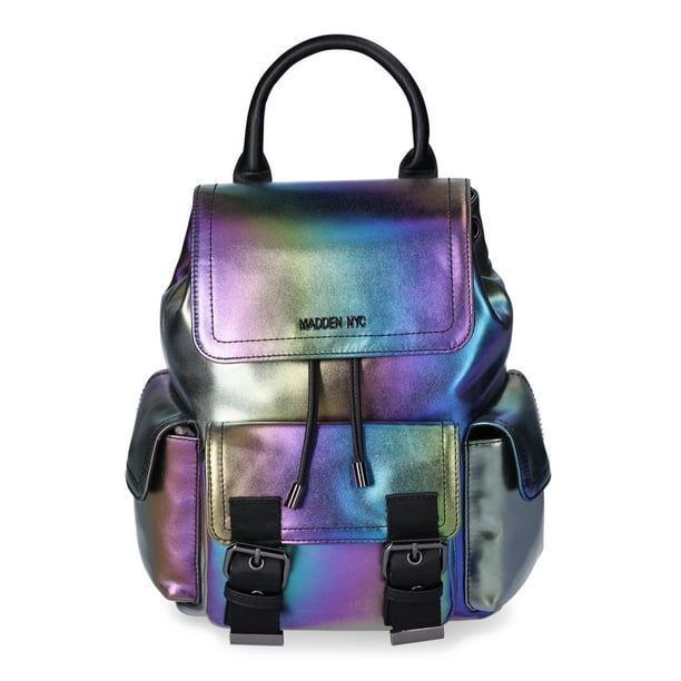 Madden NYC Women's Buckle Flap Backpack, Oil Slick - Walmart.com
