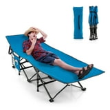 Canddidliike Wide Foldable Camping Cot with Carry Bag-Blue, Camping Cot ...
