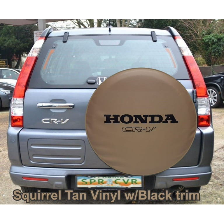 Squirrel Series CR V 27 in US Made SpareCover Squirrel Series Black HONDA CR V Print with Black trim on Satin Squirrel Tan Luxury Automotive