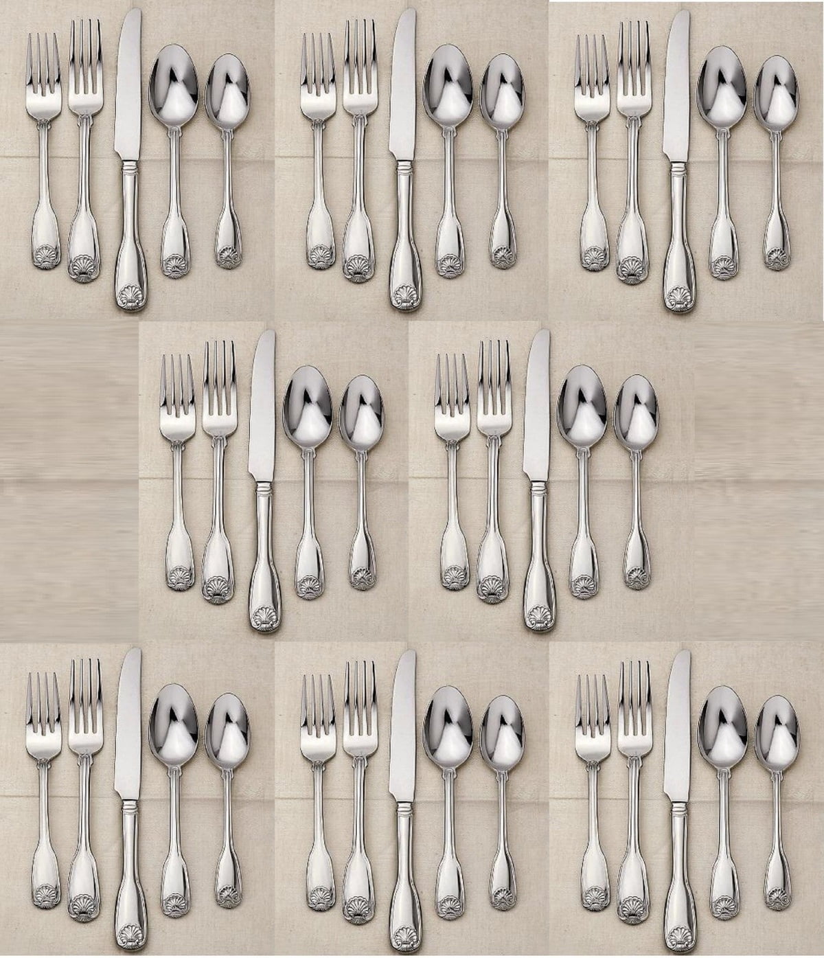 Reed & Barton 18/10 Stainless Colonial Shell II - 40pc. Set (Service ...