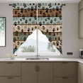 Dog Paws Swag Valances for Windows 45 inches Long, Teal Brown Wood ...