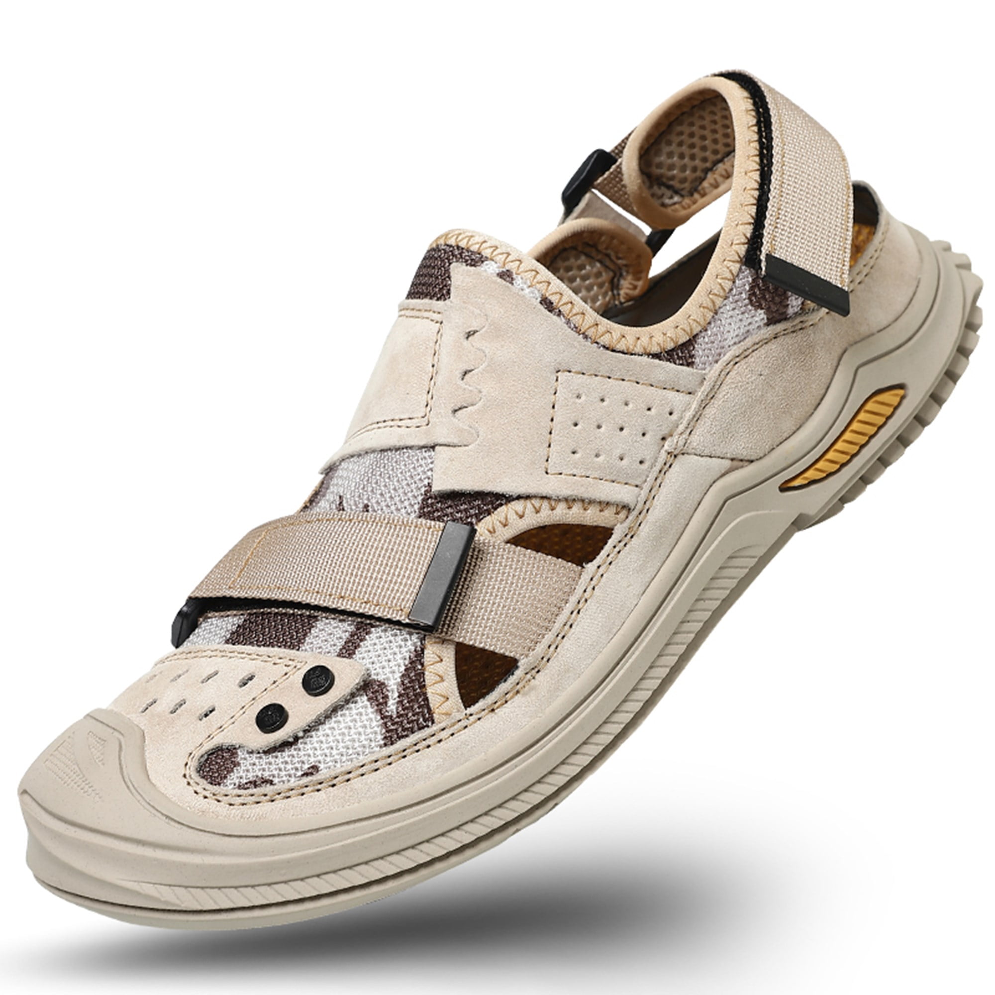Hicooer GOOHIK Mens Closed Toe Sandals, Sport Sandals Casual Leather ...