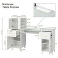 Manicure Table Nail Desk for Nail Tech with Glass Top & Wrist Rest ...