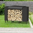 4FT Firewood Rack with Cover Adjustable Outdoor Firewood Log Holder ...