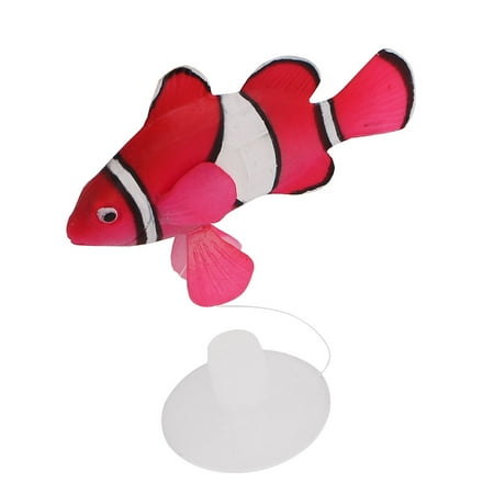 Aquarium Pink Silicone Artificial Floating Fish Clownfish Decor w ...