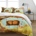 4 Piece Duvet Cover Set Cal king, Cute Hedgehog Swing Fall Maple Tree ...