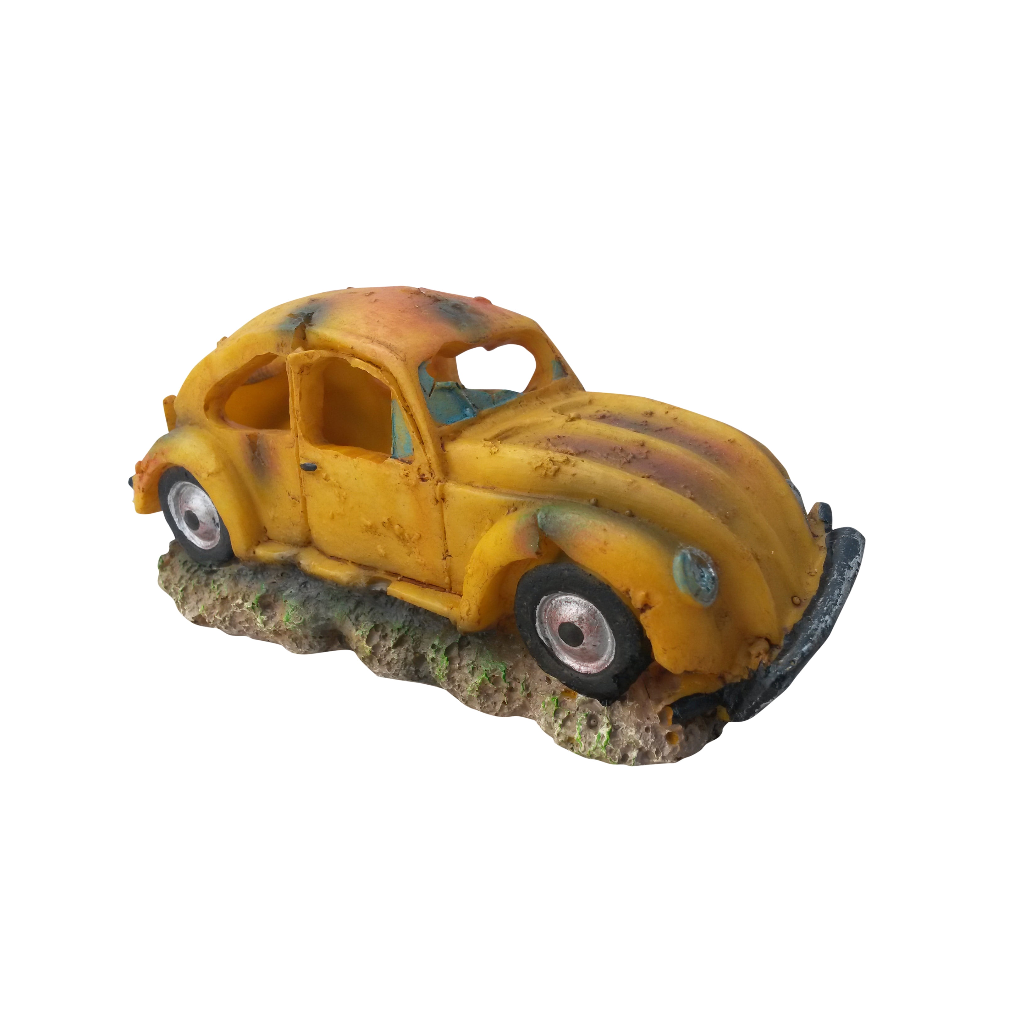 Yellow Car Aquarium Ornament, Automobile Wreck for Fish Tanks, Fish and ...
