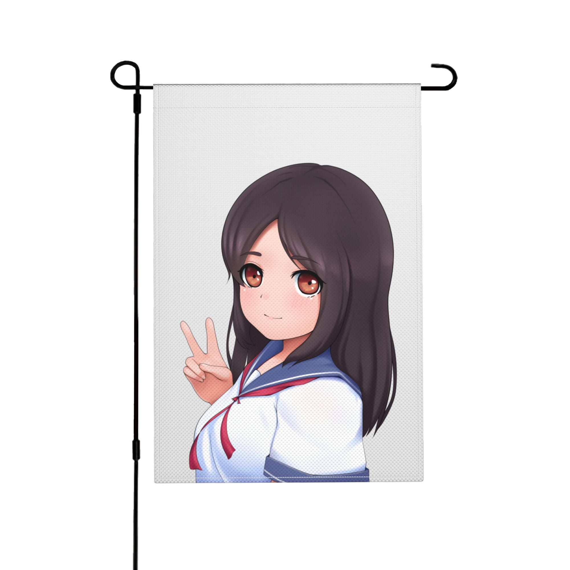 TEQUAN Moe Anime Cute Girl Garden Flags, 18 x 12 inch Double Sided ...