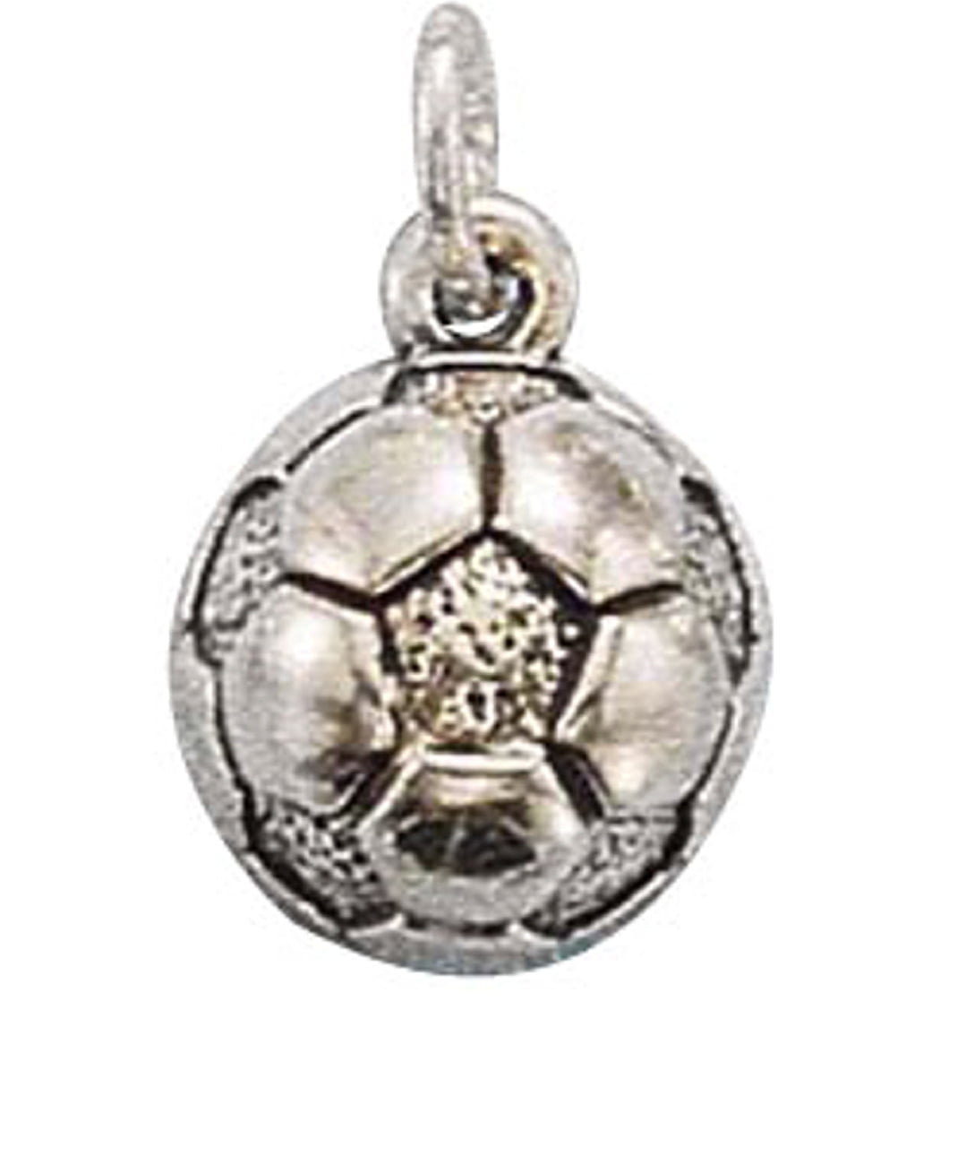 Sterling Silver 30" 1mm Box Chain Hollow Half Soccer Ball Pendant ...