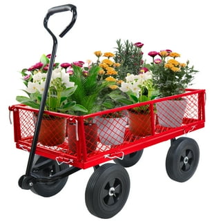 Garden Star 700lb Capacity, 38” x 20” Towable Mesh Garden Utility Cart ...
