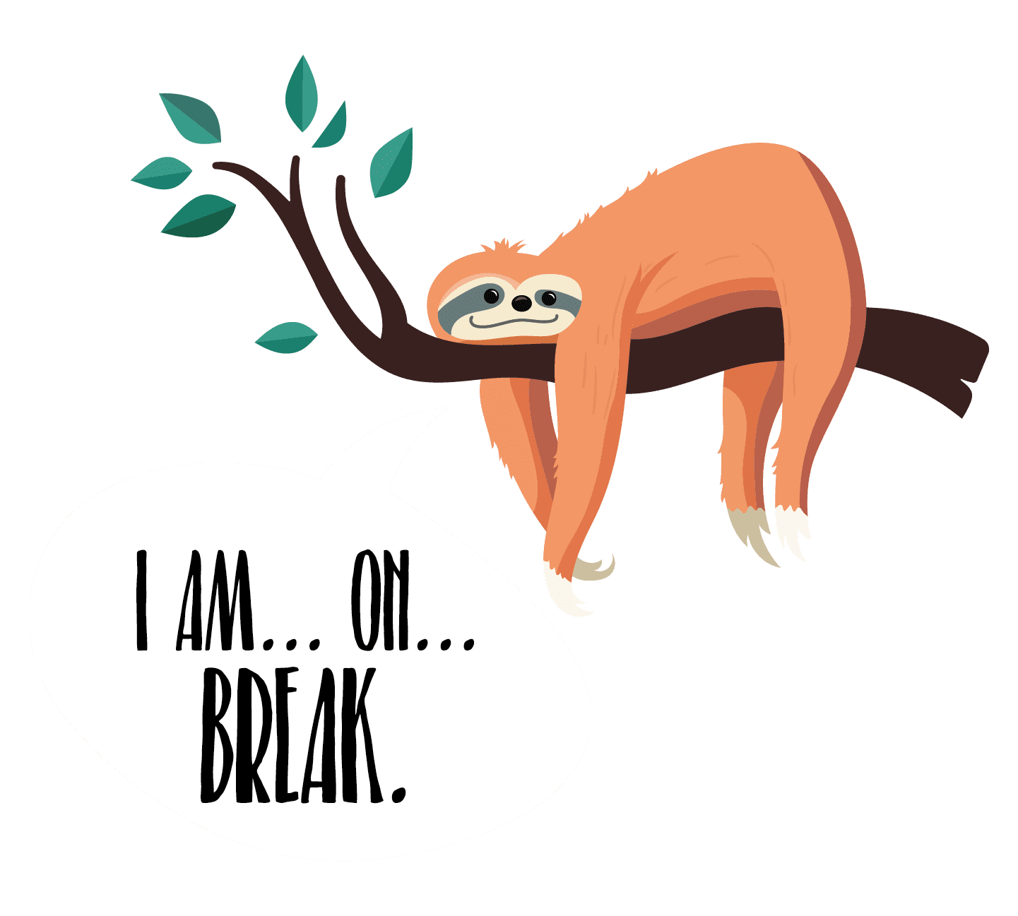 Little Cute Sloth Cozy Hanging in the Branch Artwork Vinyl Wall Decal ...