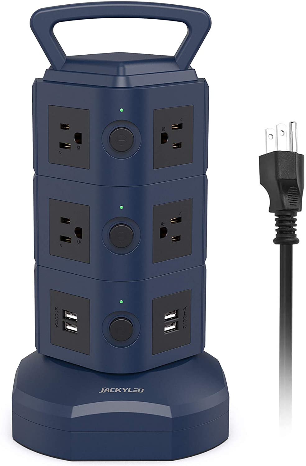 Plannu Power Strip Tower Surge Protector with 6.5ft Extension Cord 4 ...