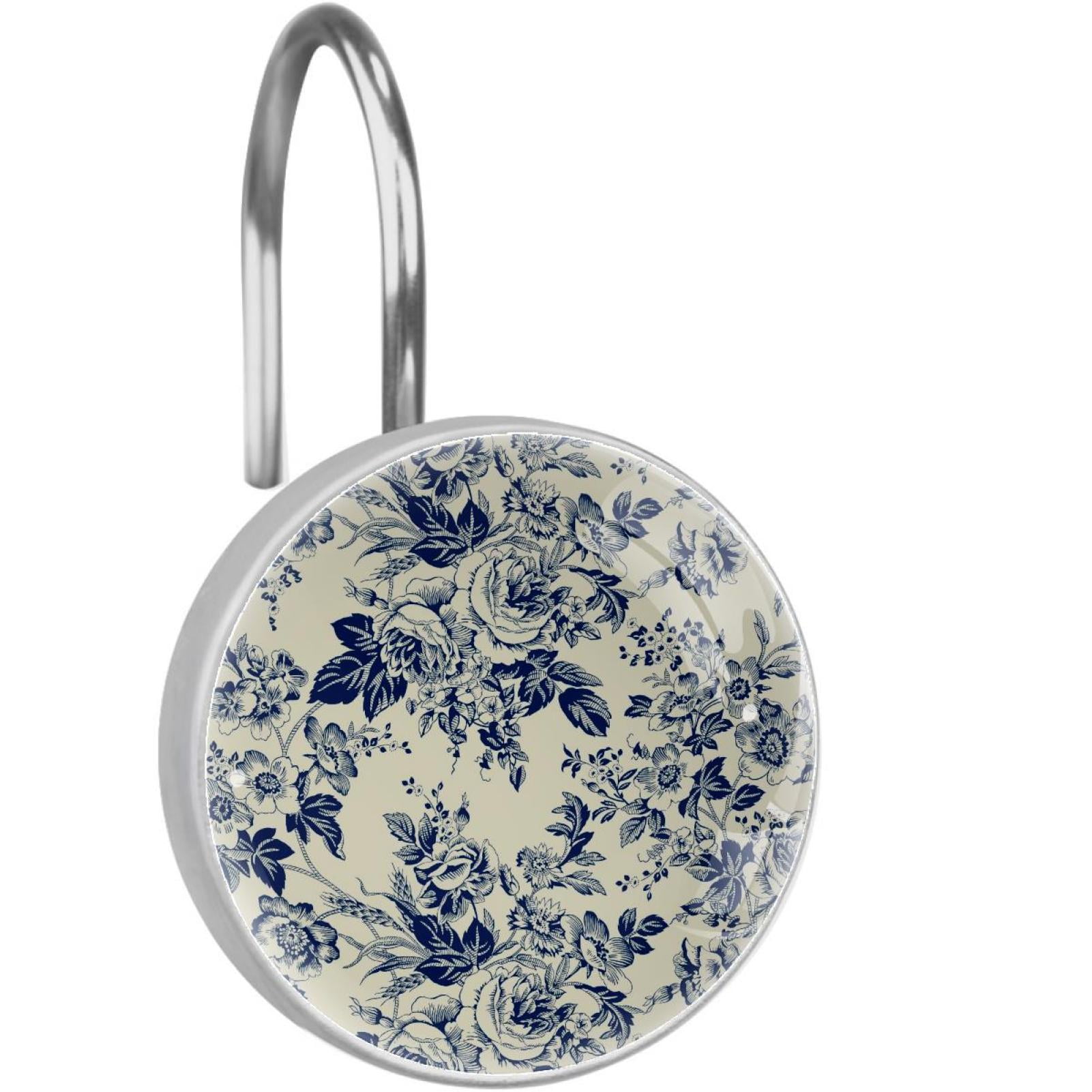 Roses and Branches Shower Curtain Hooks（Set of 12）for Home Hotel Shower ...