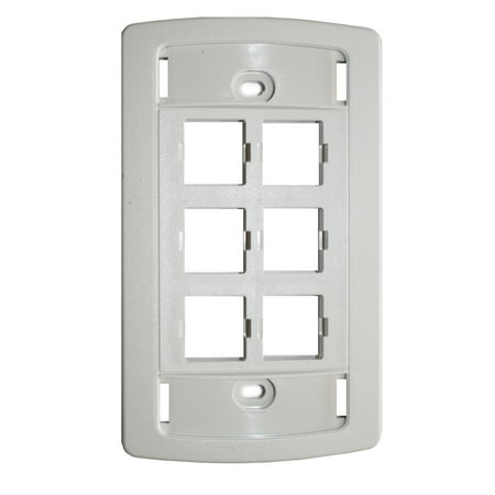 Systimax Commscope M16LE-262 6-Port RJ45 Wall Plate, Face Plate, White ...