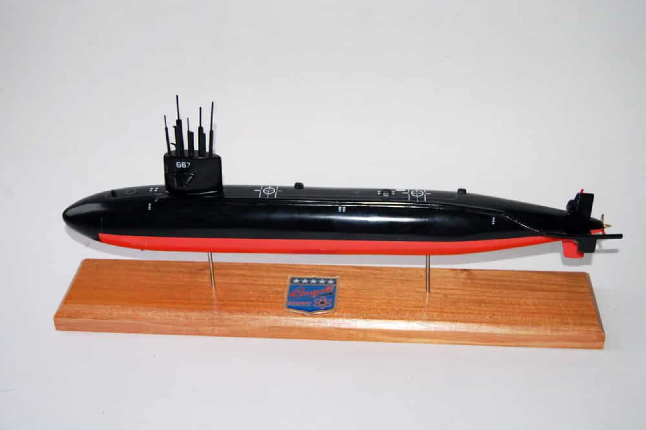 USS Bergall SSN-667 Submarine Model, US Navy, Scale Model, Mahogany ...