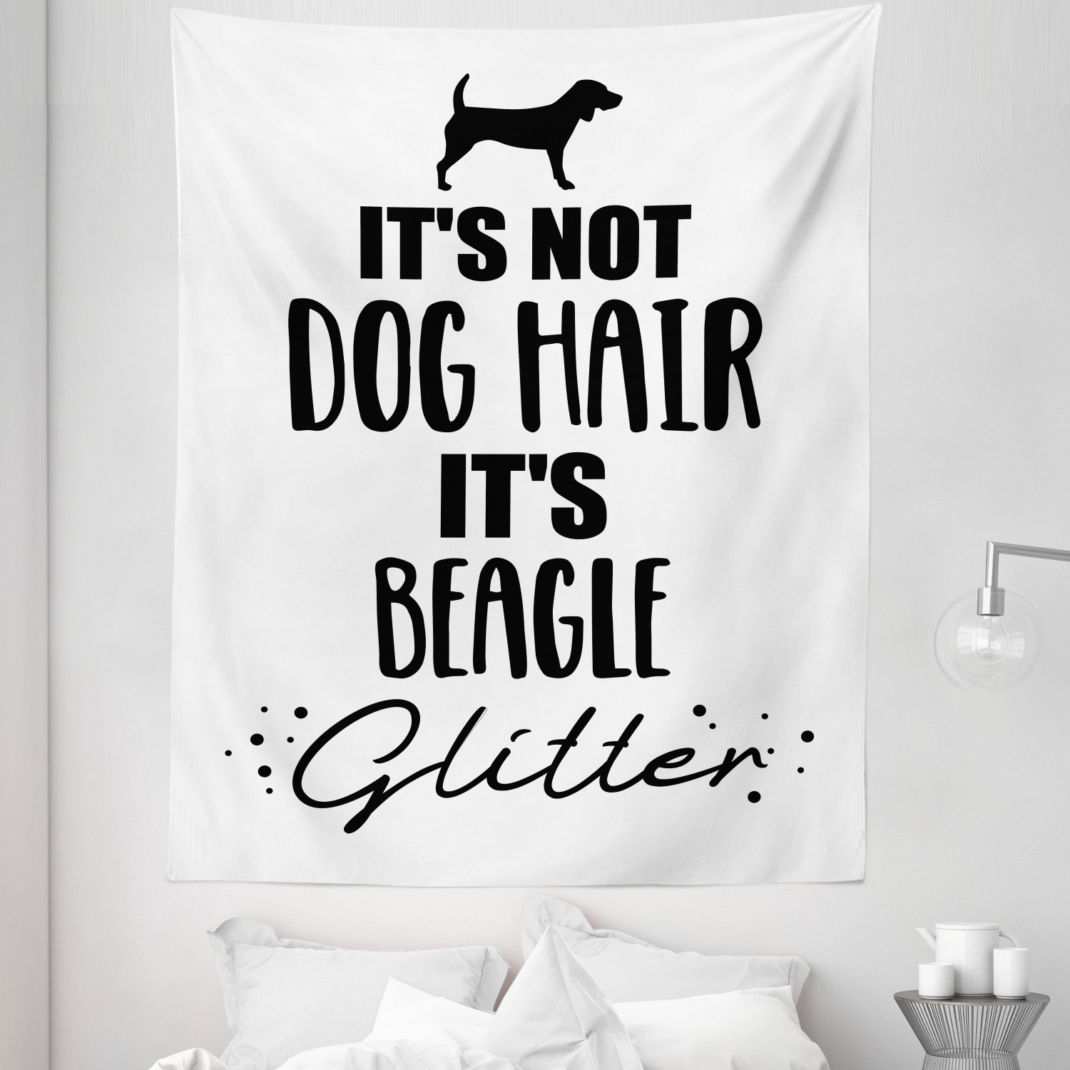 Beagle Tapestry, Dog Lover Inspirational Motto Loving Simplistic ...