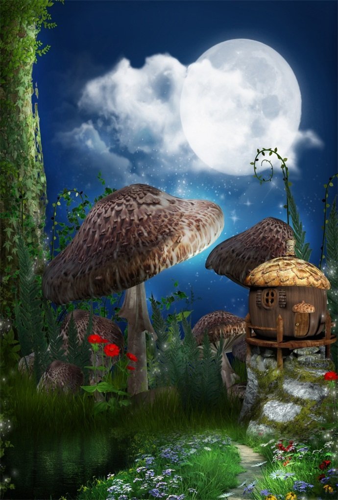 MOHome 5x7ft Magic Forest Backdrop For Photography Dreamy Mushroom ...