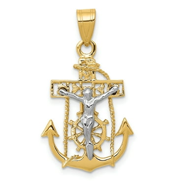 Finest Gold 14K Yellow Gold Mariners Cross Pendant - Walmart.com