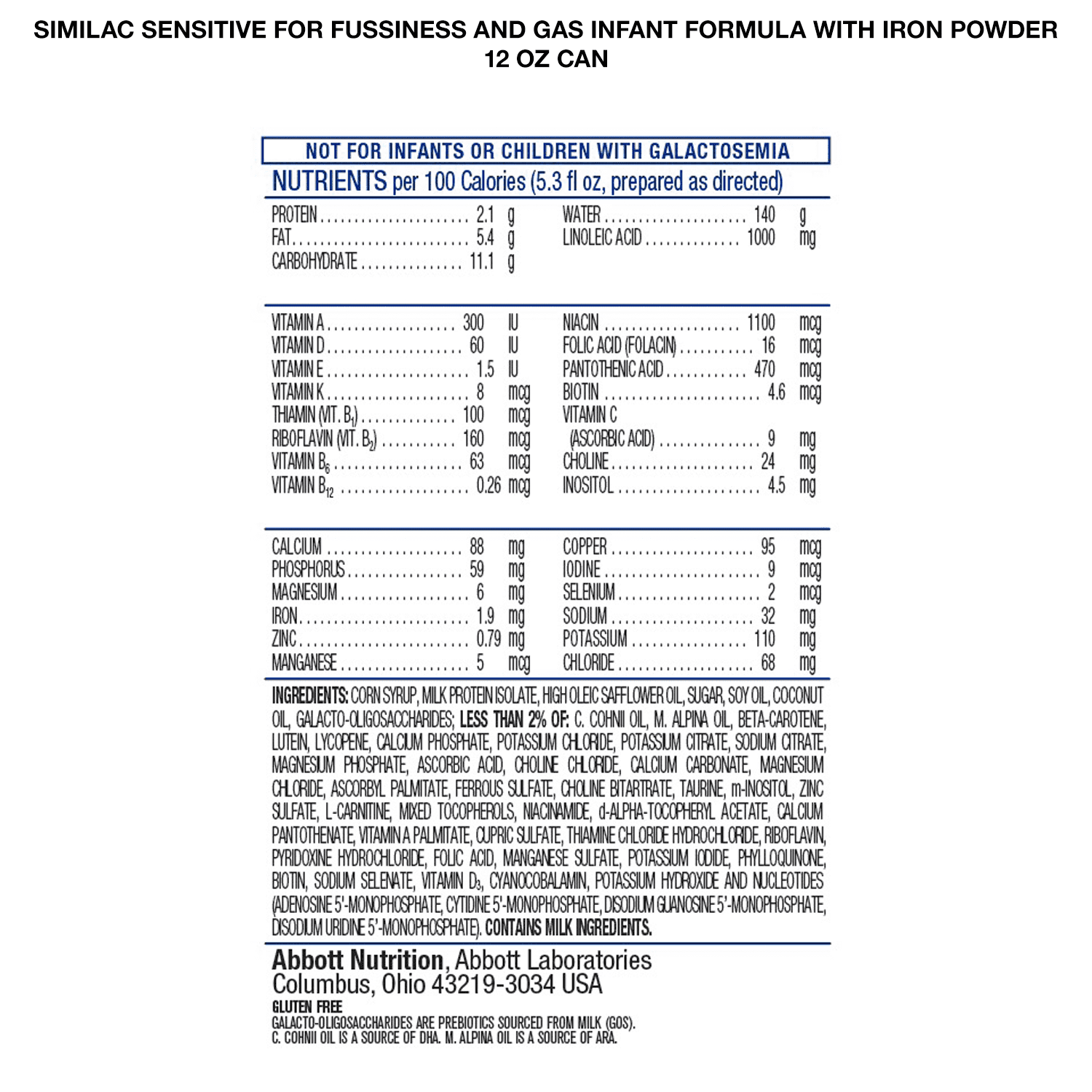 Similac Sensitive Formula Nutrition Facts | Besto Blog