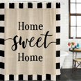 Beige Sweet Home Bathroom Shower Curtains with 12 Hooks Polyester ...