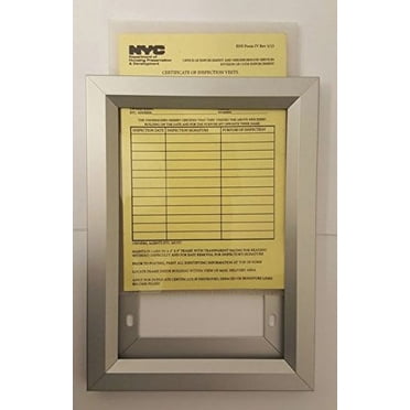 Black Heavy Duty Aluminum Elevator Inspection Certificate Frame 6" X 9 ...