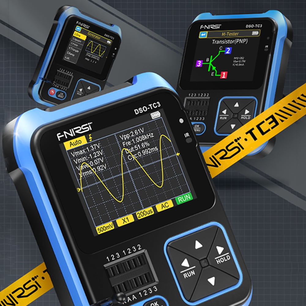 Diymore DSO-TC3 Generador de Señal Probador de Transistor Osciloscopio Digital de Mano 500 Kmhz