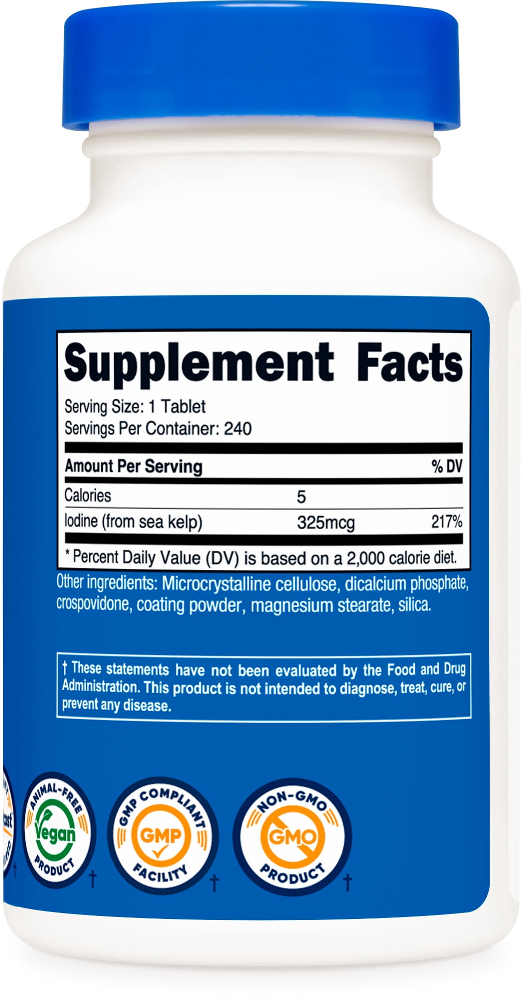 Thyroid Support Nutricost Iodine 325mcg From Sea Kelp - 240 Tablets ...