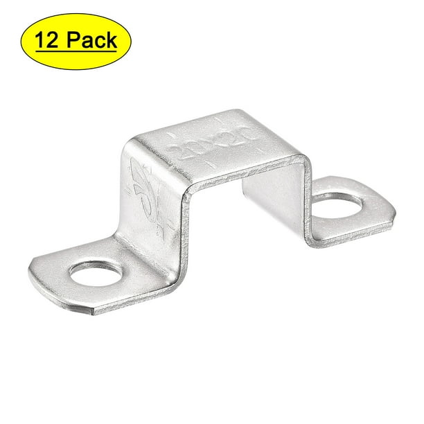 Uxcell 18 x 22mm 304 Stainless Steel U Shaped Connector Bracket 12 Pack ...