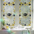 Black Graduation Cap Window Privacy Film, Modern Gold Star Border Wood ...